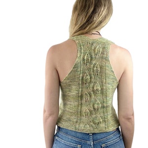 KNITTING PATTERN: the Pixie Tank Trellis Racer Back Tank Top in Fingering Sock Weight, Fairy ...
