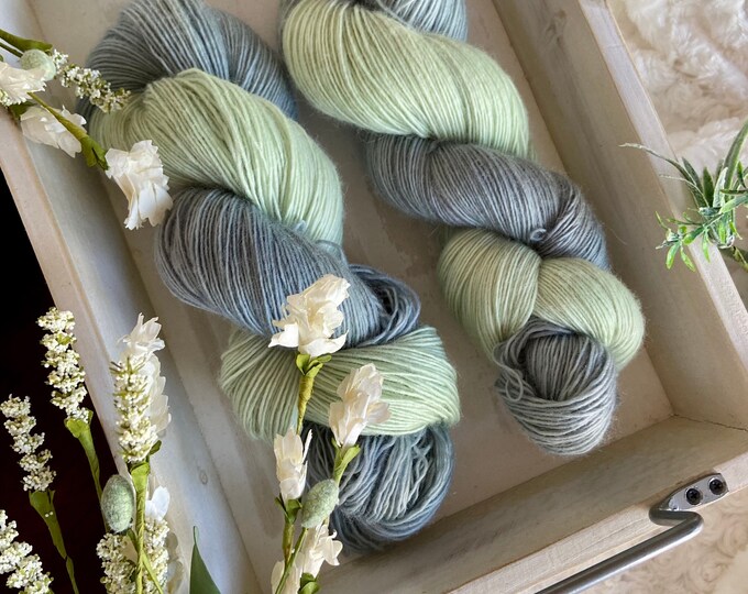 Spring Fog Mint Spring Green and Dusty Gray Blue Variegated - Etsy