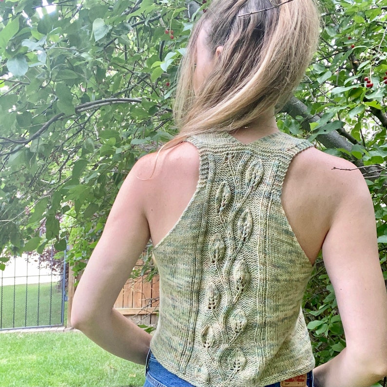 KNITTING PATTERN: the Pixie Tank Trellis Racer Back Tank Top | Etsy