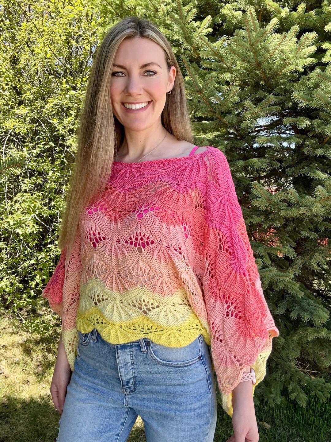 Citrus Summer Sweater Knitting Pattern: Lace Summer Sweater Knitwear in ...