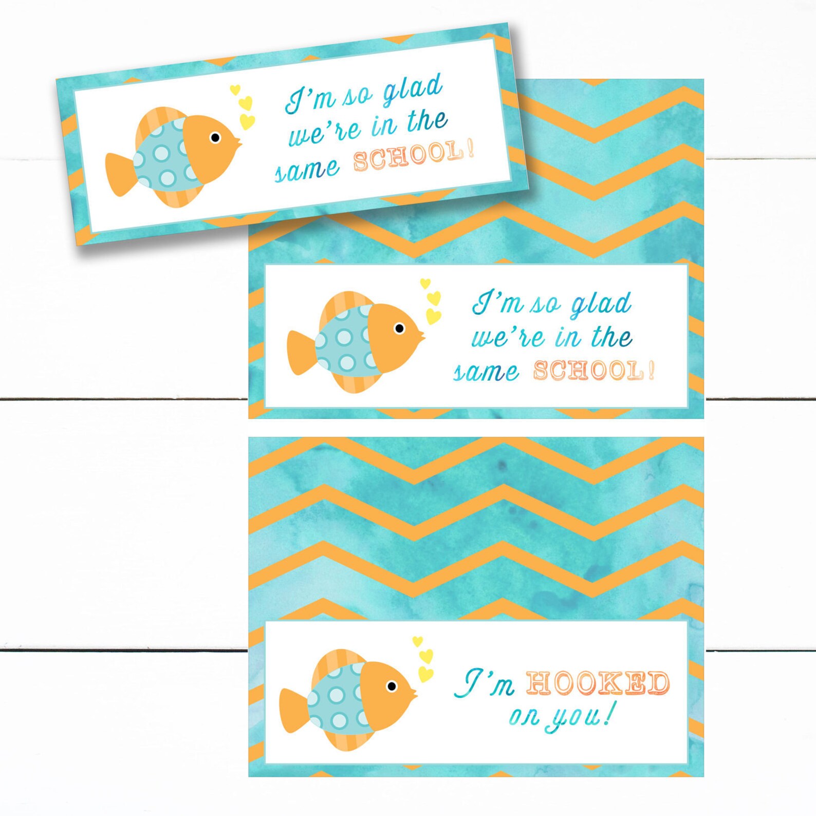 Printable Goldfish Valentine Treat Bag Tags DIY Goldfish | Etsy
