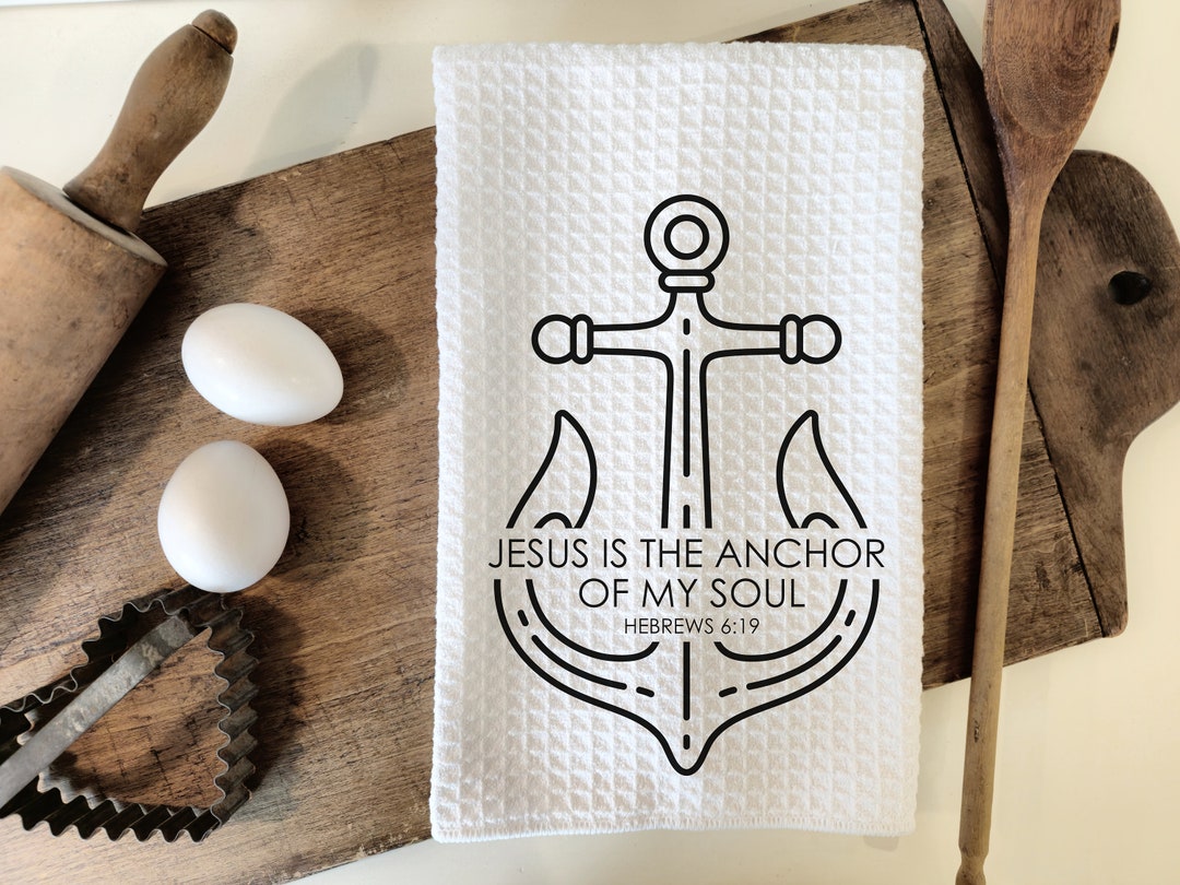 Christian Anchor Dish/hand Towel - Religious Kitchen Towel - Bible ...