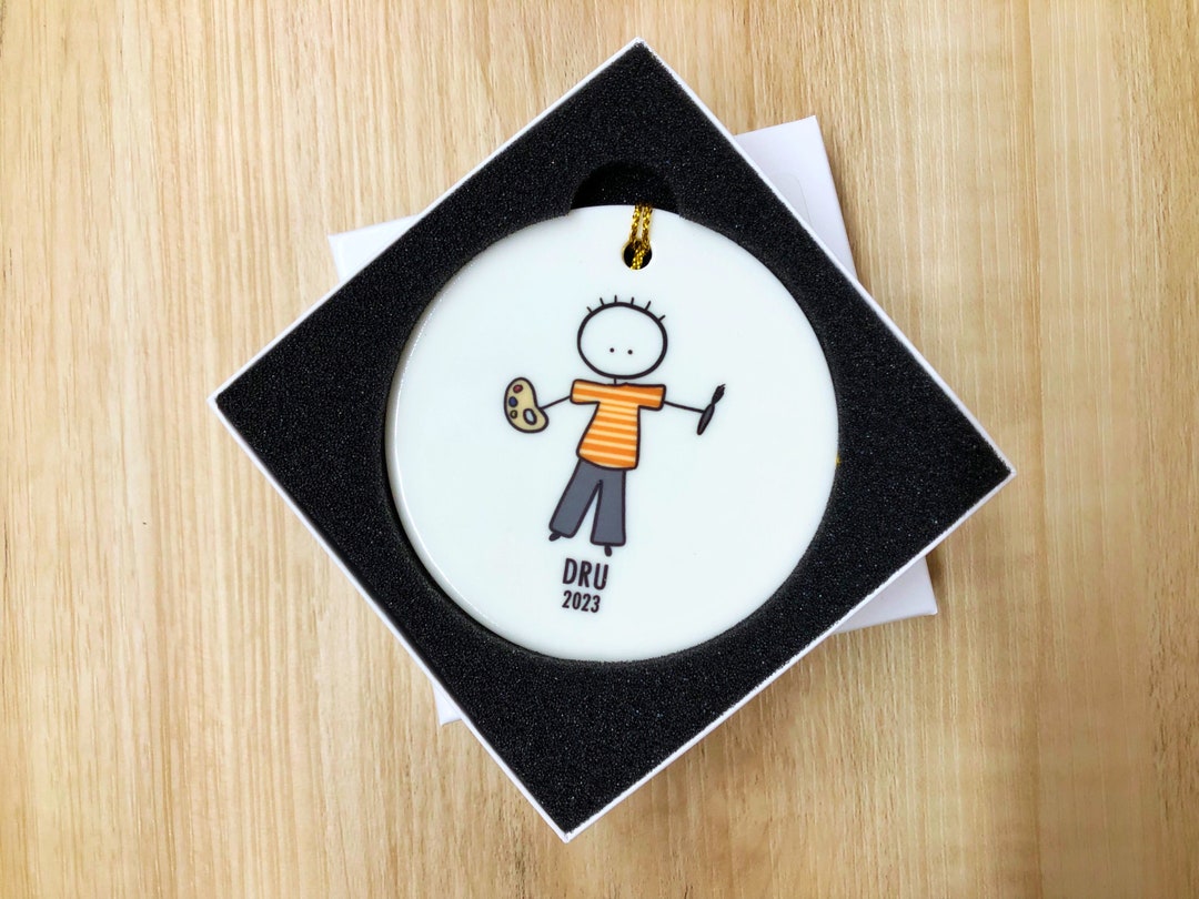 Artist/painter Stick Figure Personalized Ceramic Christmas - Etsy