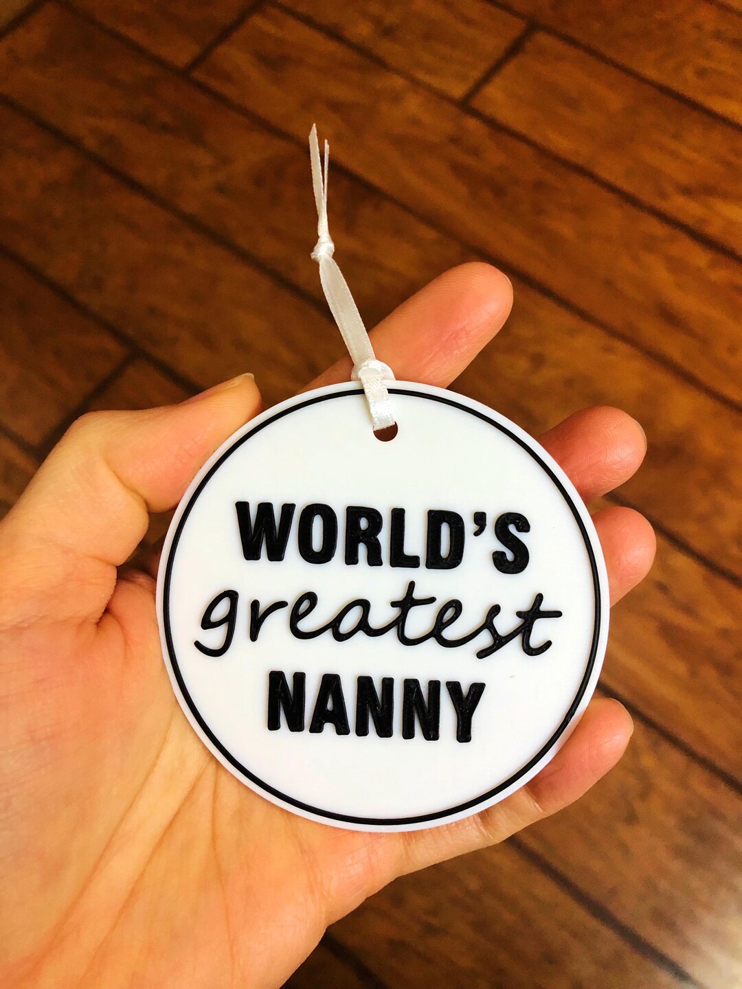 World’s Greatest Nanny - 3D Plastic Christmas Ornament - Gift Tag ...