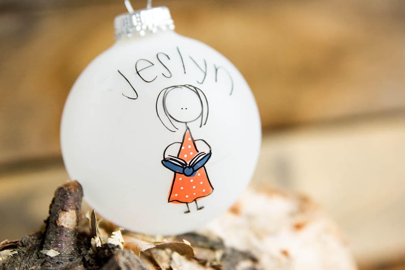Librarian/bookworm Christmas Ornament Personalized for - Etsy