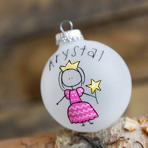 Princess Stick Figure Christmas Ornament Personalized for - Etsy