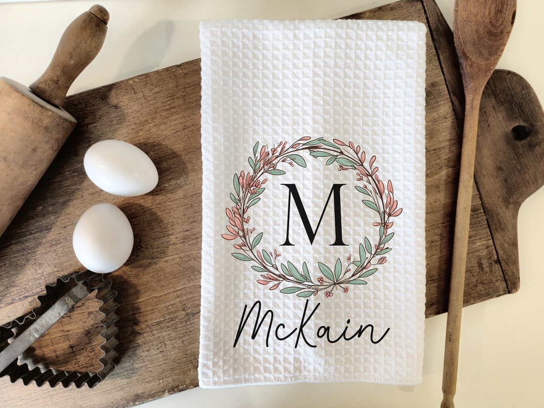 Personalized Dish/hand Towel - Family Name Kitchen Towel - Custom Tea Towel - Kitchen Decor ...