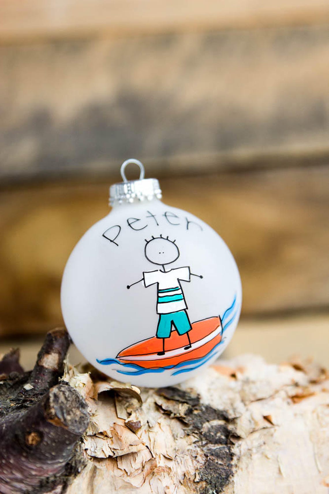 Surfer Christmas Ornament Personalized for Free - Etsy