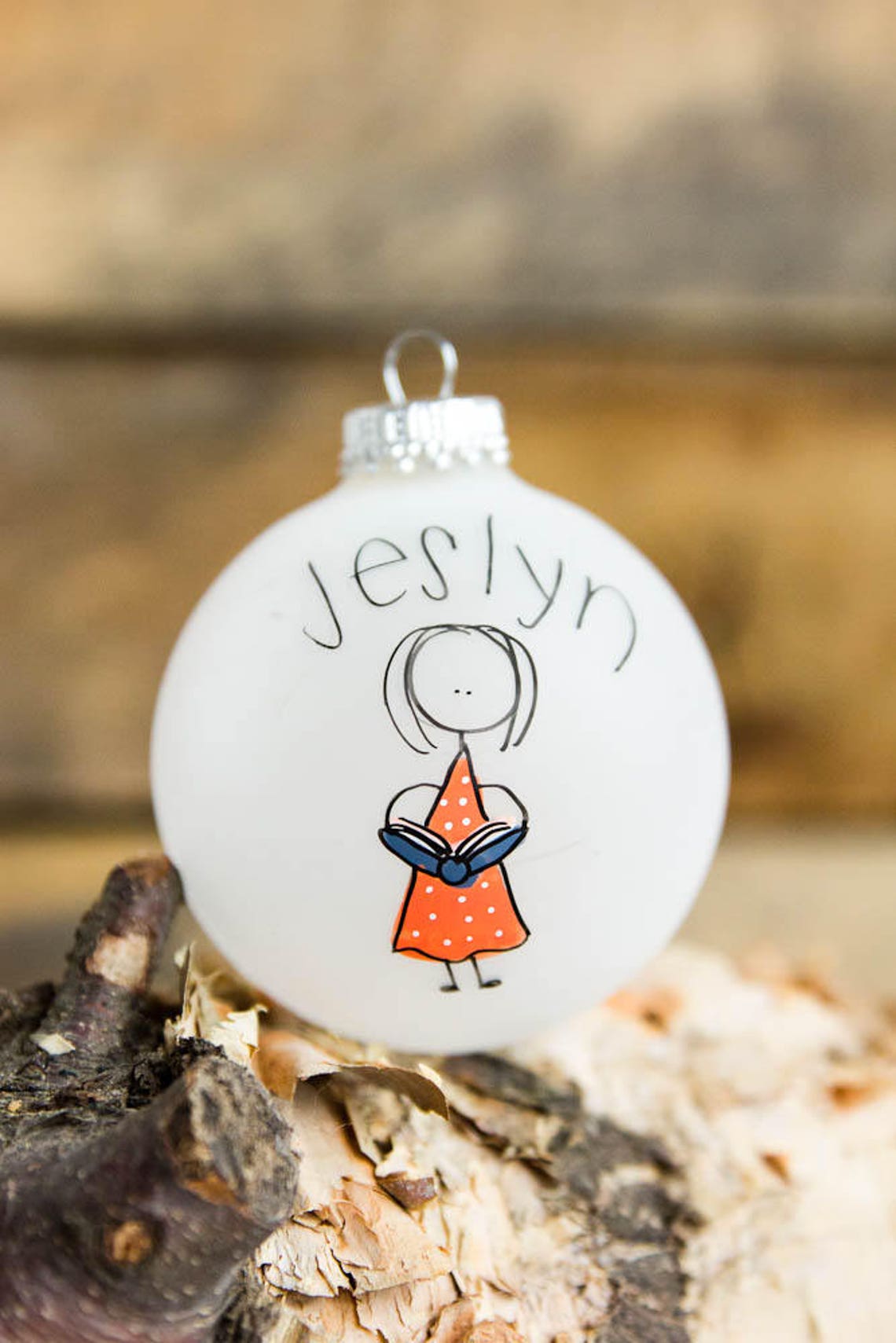 Librarian/bookworm Christmas Ornament Personalized for - Etsy