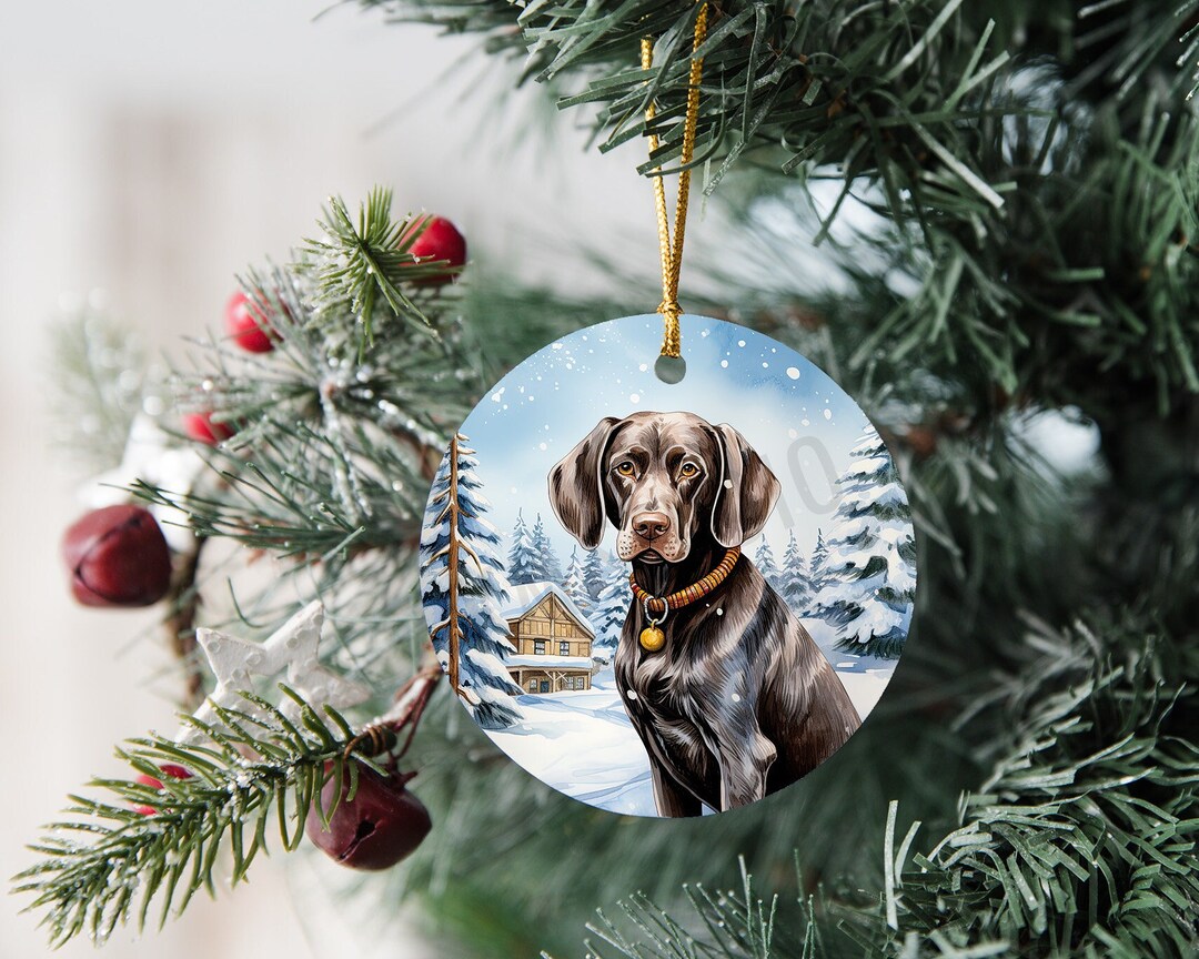 Black Labrador Winter Scene - Ceramic Christmas Ornament - Etsy