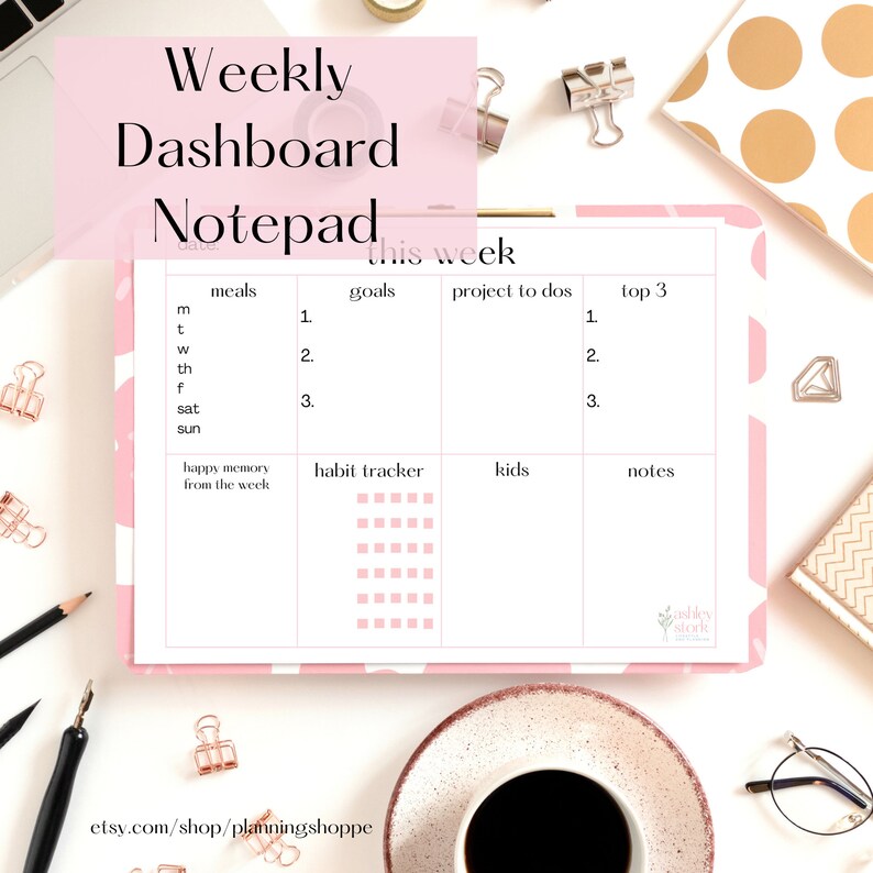 Weekly Dashboard Notepad - Etsy
