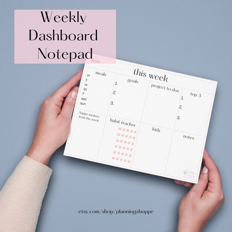 Weekly Dashboard Notepad - Etsy