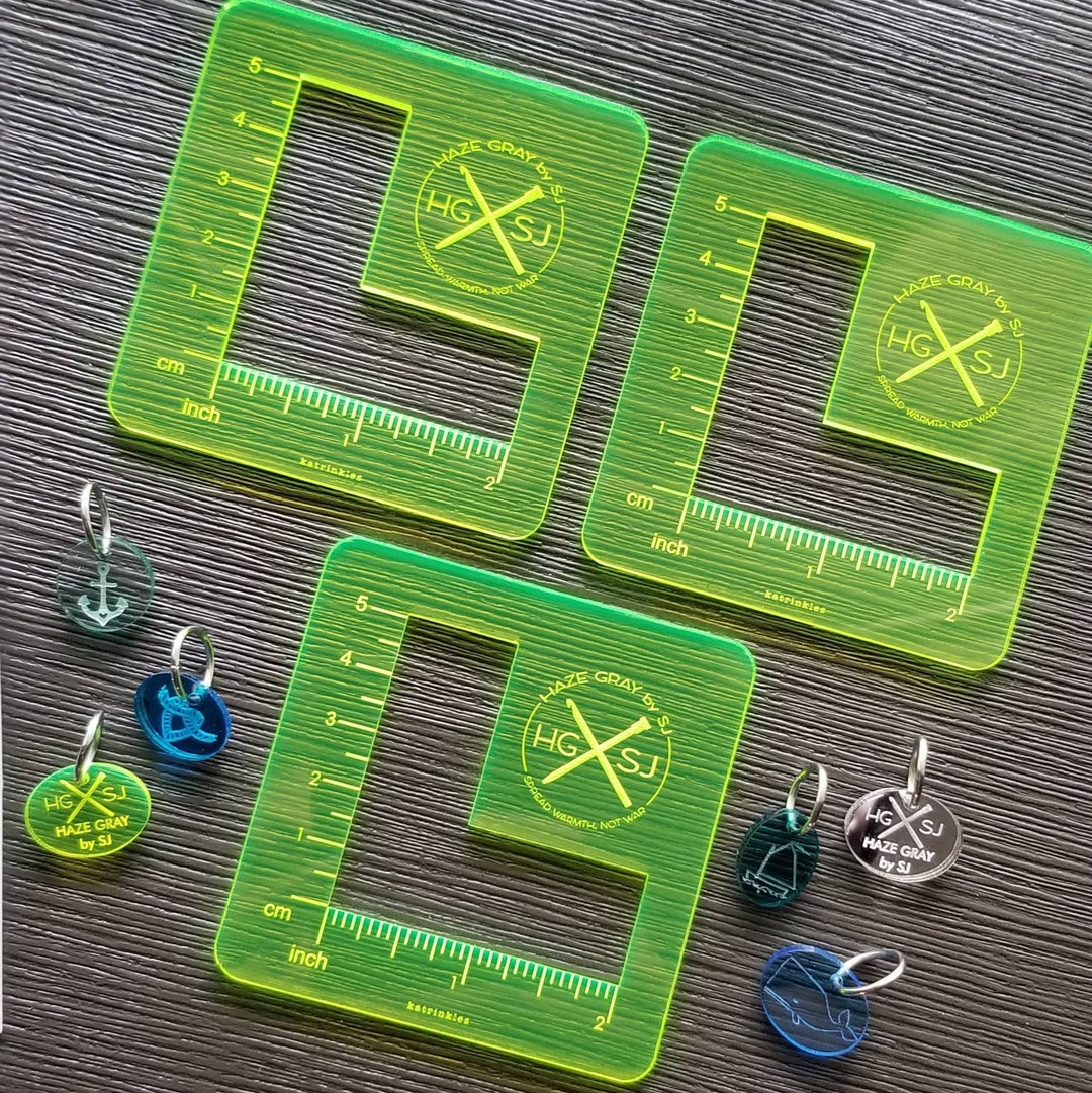 Gauge Swatch Ruler | 2-inch | Neon Green Laser Cut Acrylic | Katrinkles ...