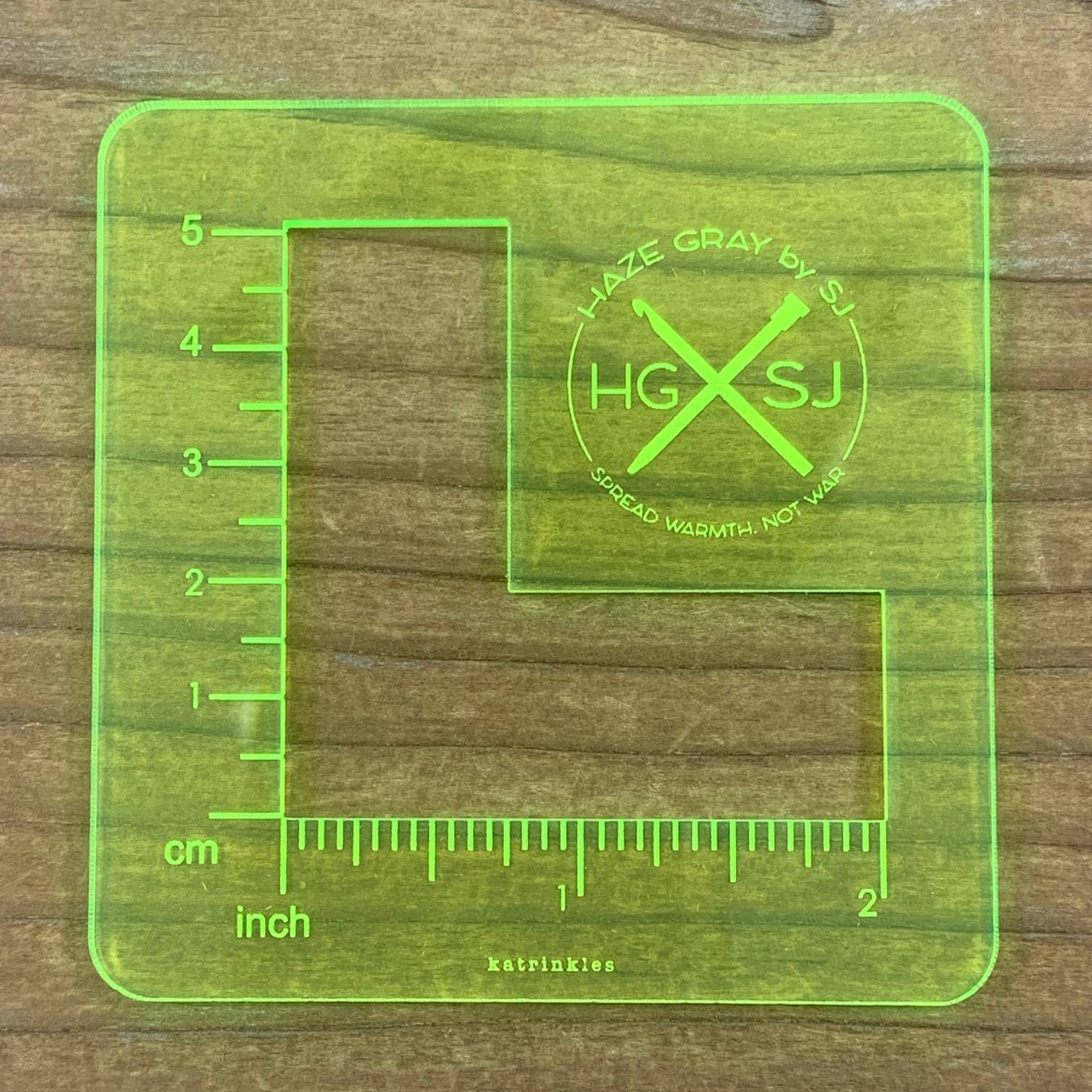 Gauge Swatch Ruler | 2-inch | Neon Green Laser Cut Acrylic | Katrinkles ...