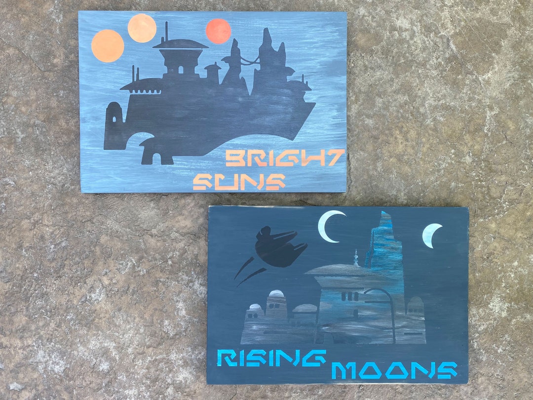 Bright Suns Rising Moons Reversible Wooden Sign Batuu - Etsy
