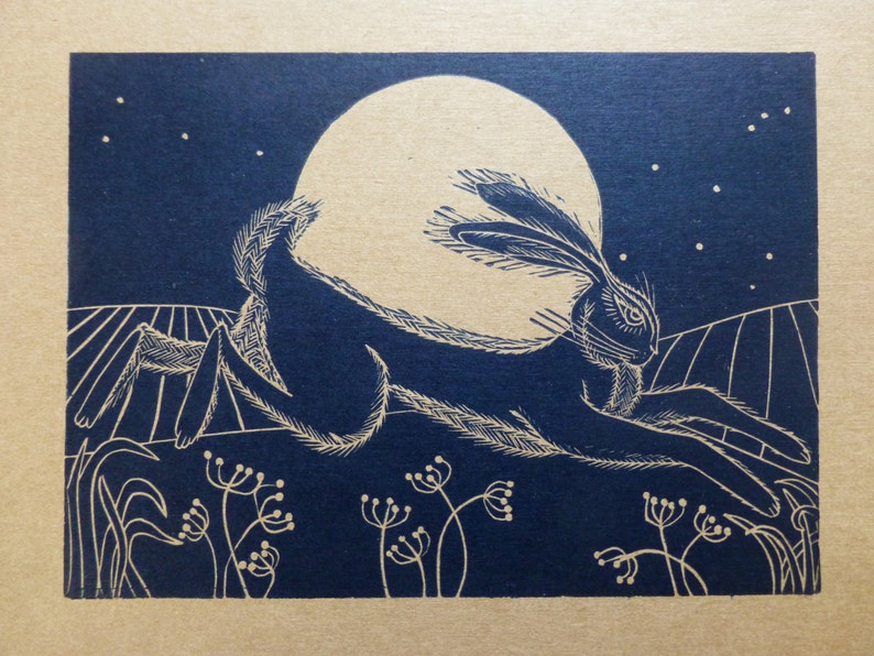 Moonlight Hare - Etsy