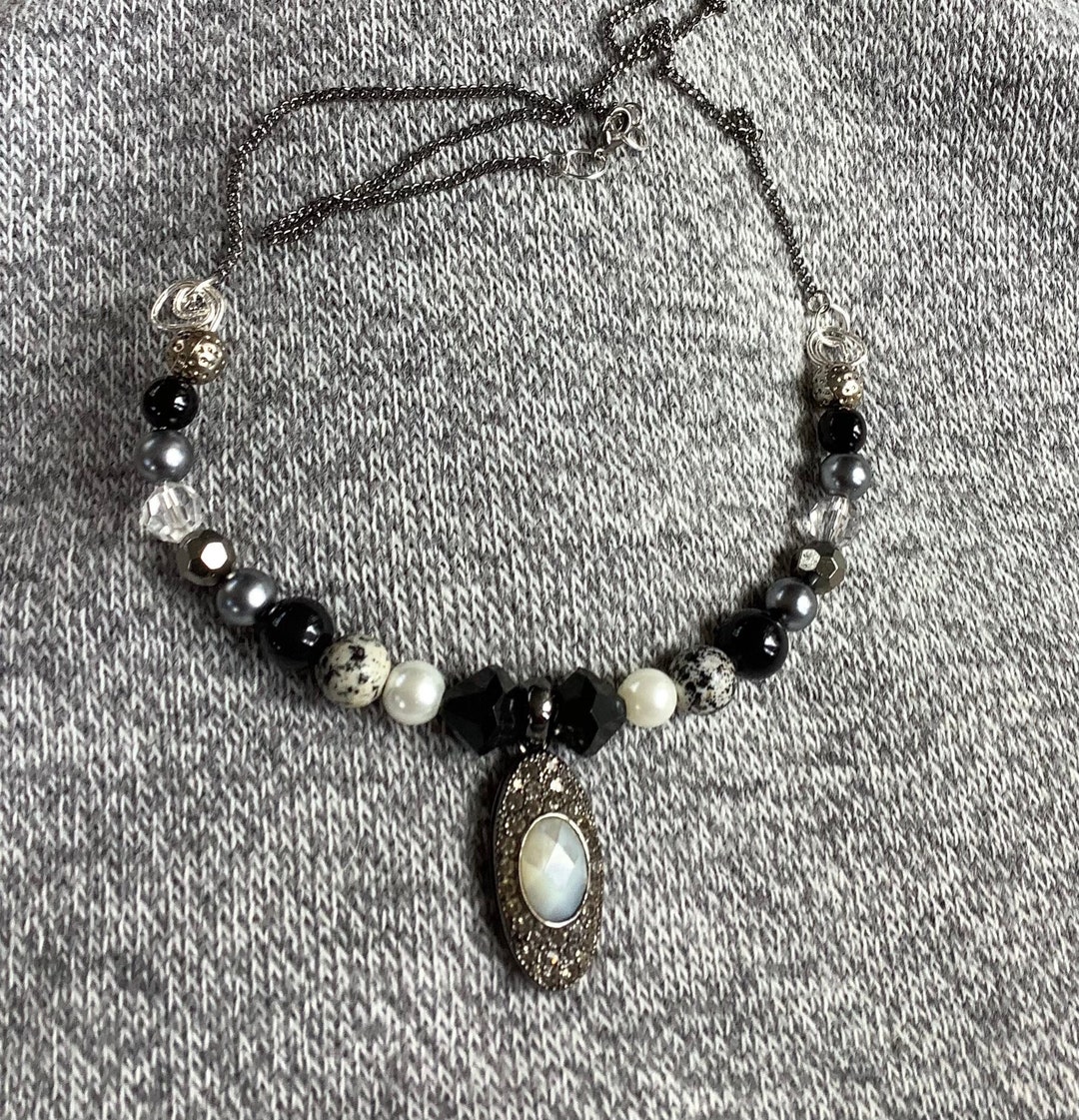 Gothic Style Beaded Necklace Edwardian Style Beaded Necklace - Etsy