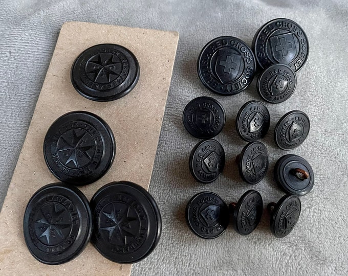 Vintage Red Cross and St John’s Ambulance Buttons, 1940s Buttons, WW2 ...