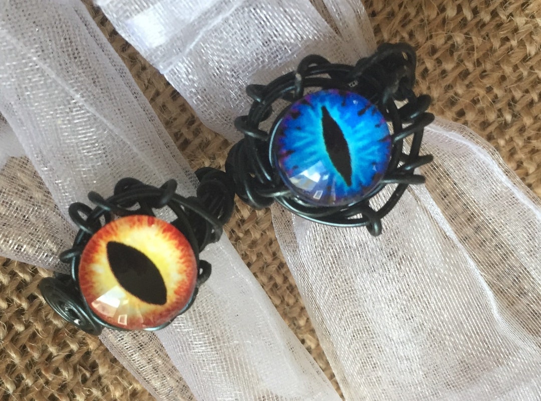Dragon Eye Rings, Gothic Eye Rings, Evil Eye Rings, (X 2) - Etsy
