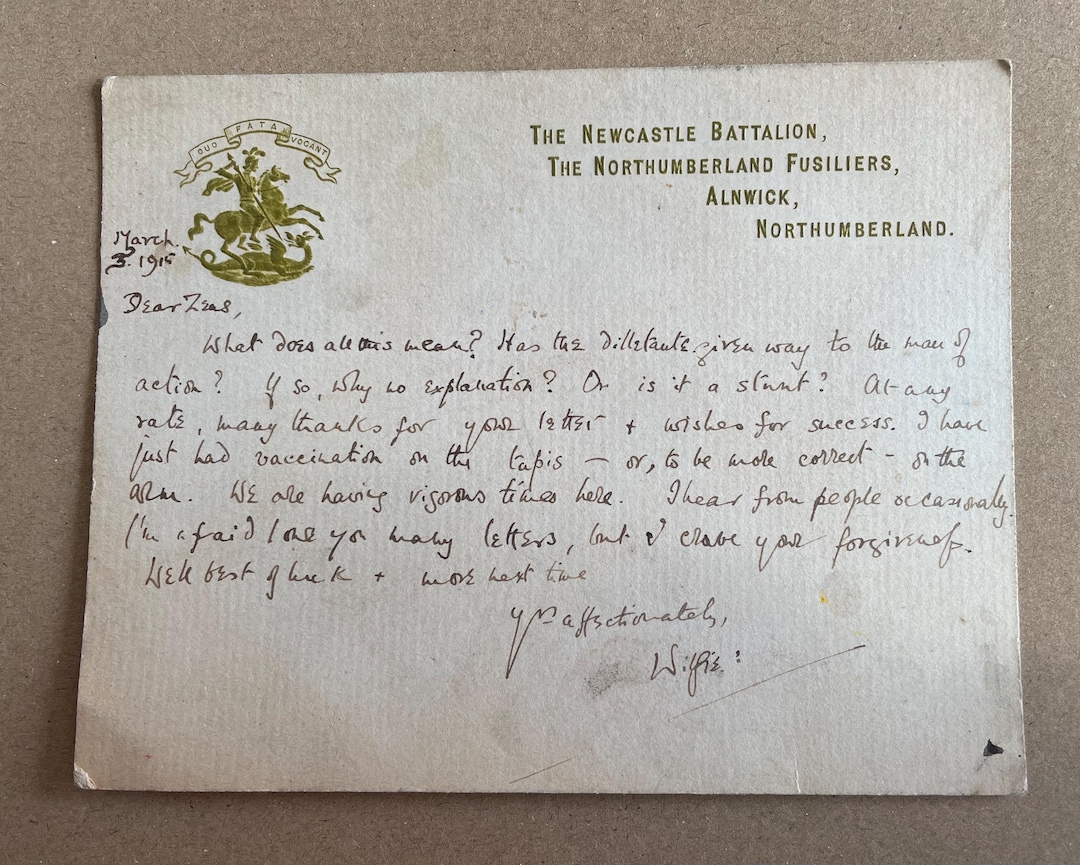 First World War Postcard, World War 1 Written Postcard, 1915 Military ...