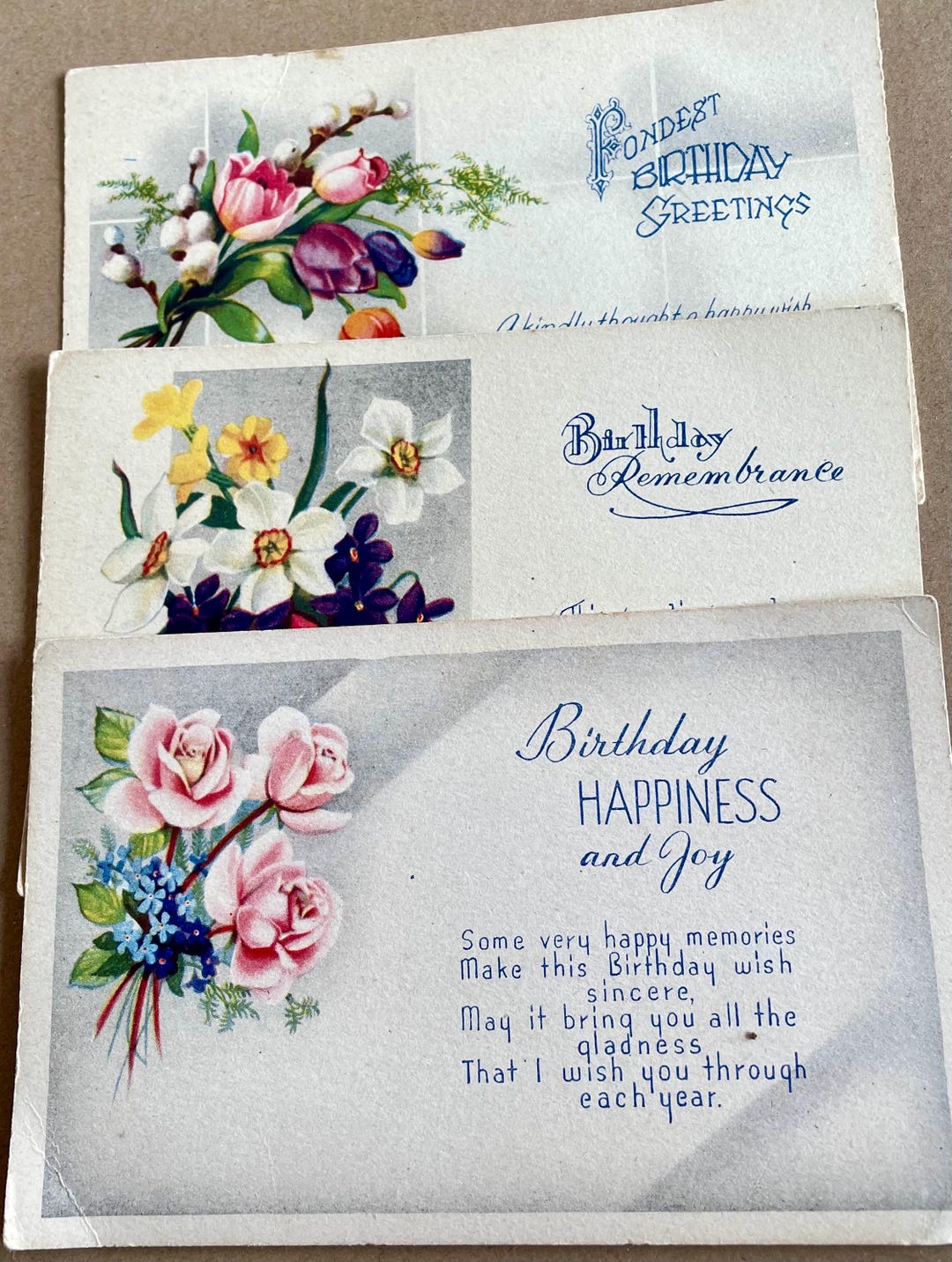 Vintage Birthday Postcards, 1930s Birthday Cards, 1930s Postcards - Etsy