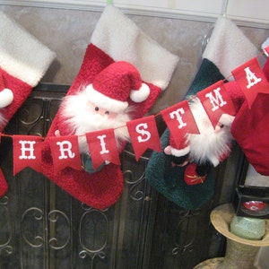 Merry Christmas Banner, Red Burlap Banner, Burlap Banner, Christmas ...
