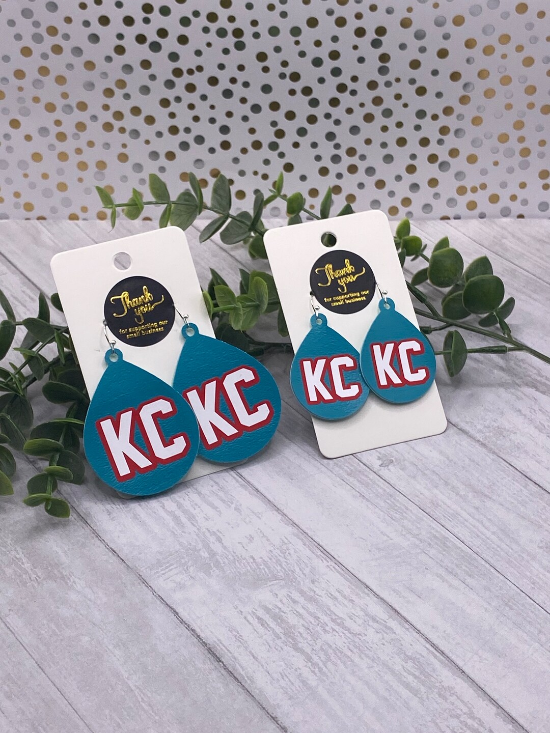 Kansas City Current Earring / Teal Teardrop With Jersey KC - Etsy