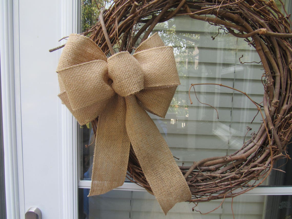 Burlap Bow, Fall Bow, Halloween Bow, Thanksgiving Bow, Christmas Bow ...