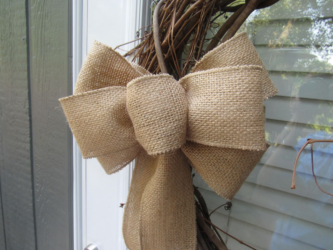 Burlap Bow, Fall Bow, Halloween Bow, Thanksgiving Bow, Christmas Bow ...