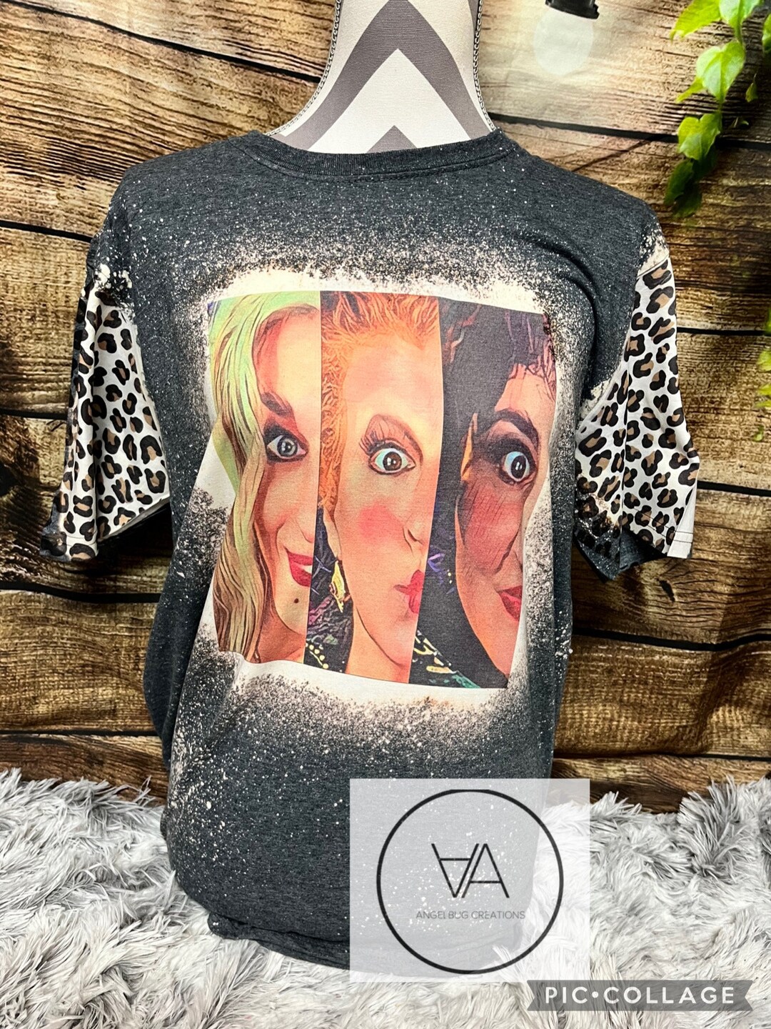 Hocus Pocus Sisters Bleach Tee Leopard Sleeves - Etsy