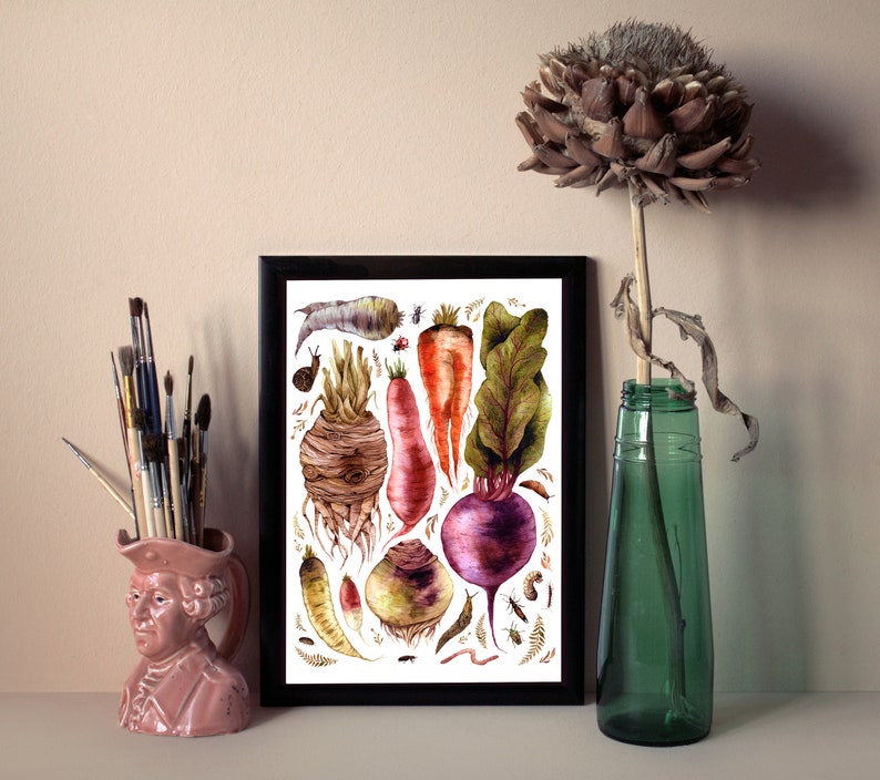 Root Vegetable Print Summer Garden Print Vegetable Art - Etsy UK