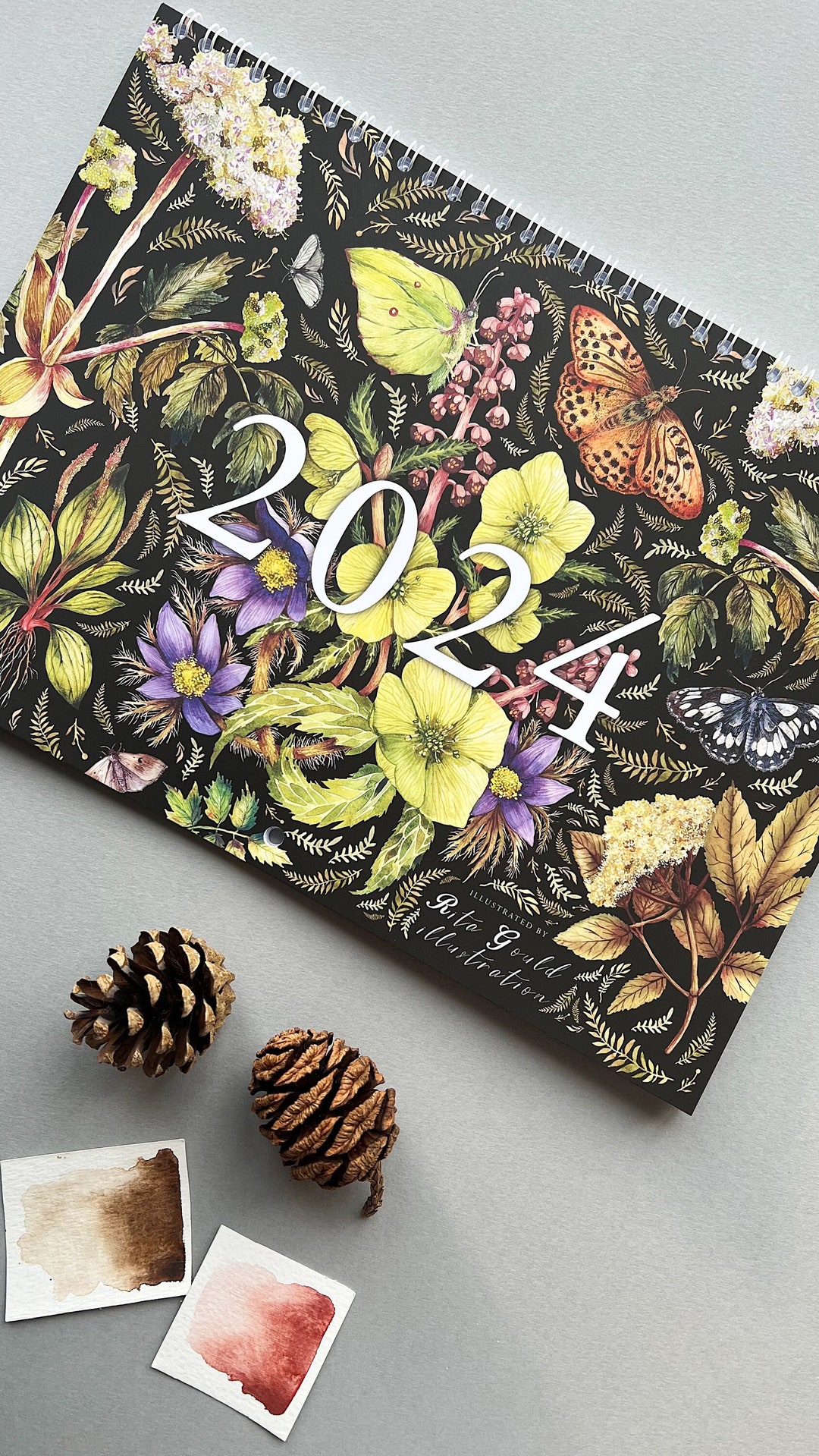 2024 Calendar 2024 Wall Calendar 2024 Nature Calendar Illustrated 12 ...