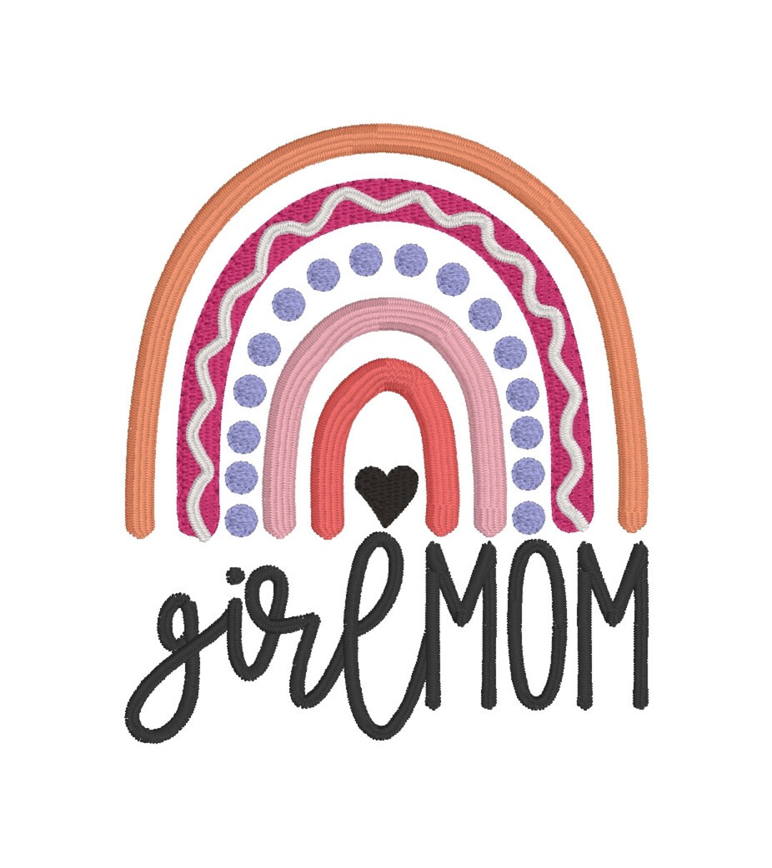 Girl Mom Spotted Rainbow Mom Love - Instant Download Machine Embroidery ...