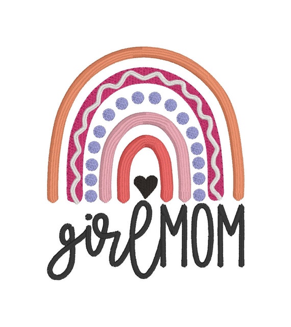 Girl Mom Spotted Rainbow Mom Love Instant Download Machine | Etsy