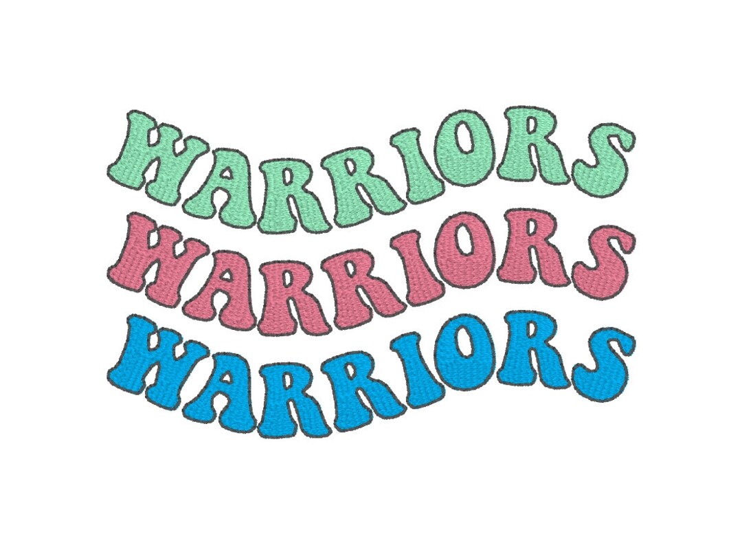 MULTIPLE SIZES- Warriors Groovy- Instant Download Machine Embroidery ...