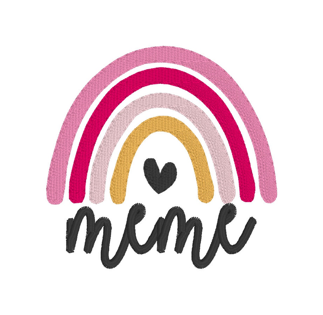 Meme Rainbow Mom Love - Instant Download Machine Embroidery Design - Etsy