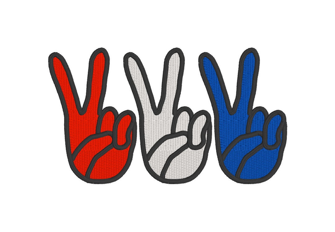 Patriotic Peace Out Love - Instant Download Machine Embroidery Design ...