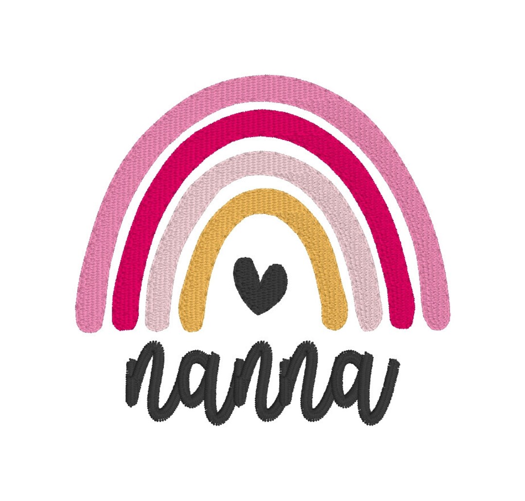 Nanna Rainbow Mom Love - Instant Download Machine Embroidery Design - Etsy