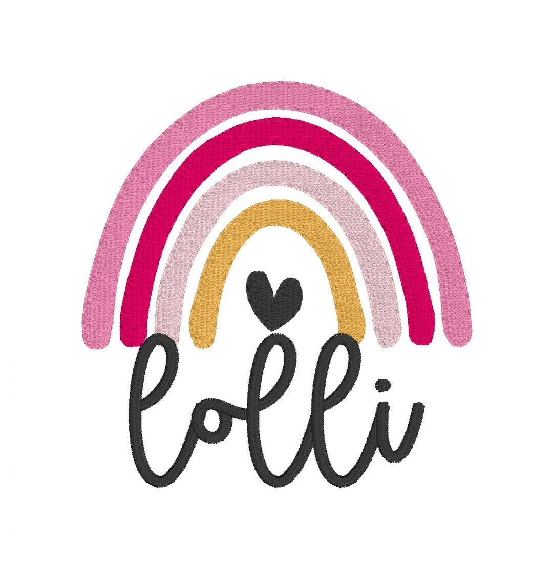Lolli Rainbow Mom Love - Instant Download Machine Embroidery Design - Etsy