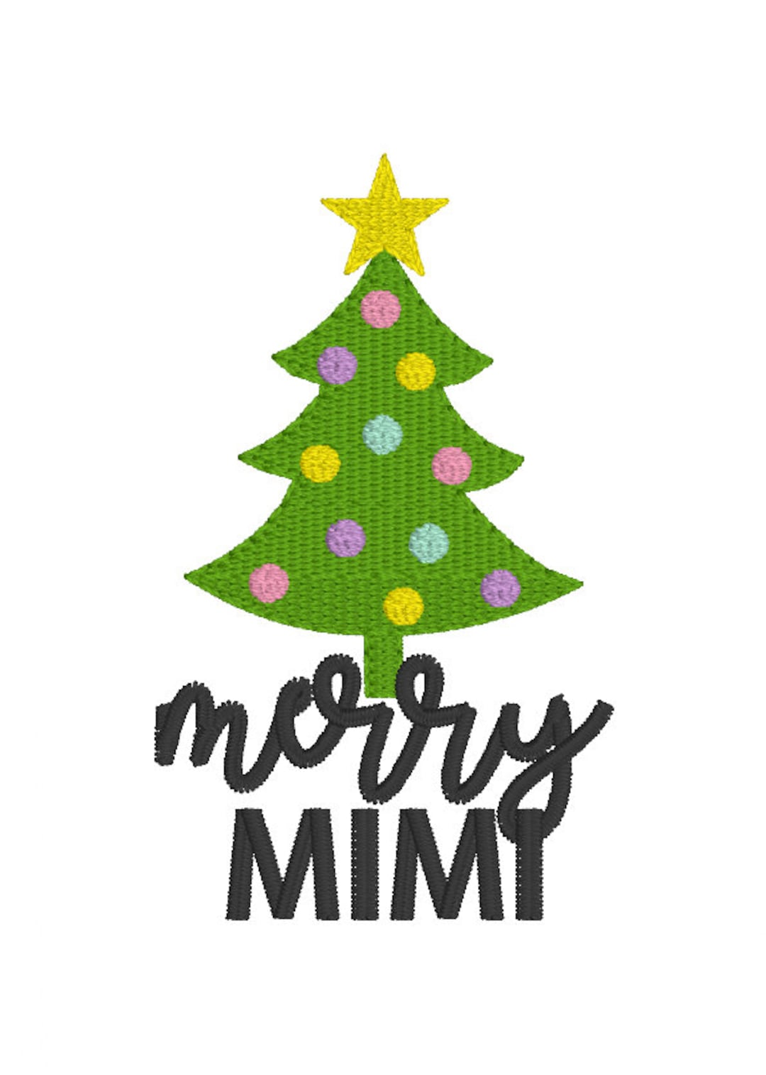 Merry Mimi Christmas Tree- Instant Download Machine Embroidery Design ...