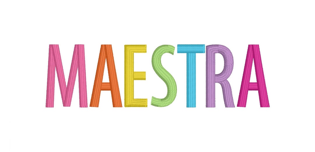 Maestra Colorful Letters School Love - Instant Download Machine ...