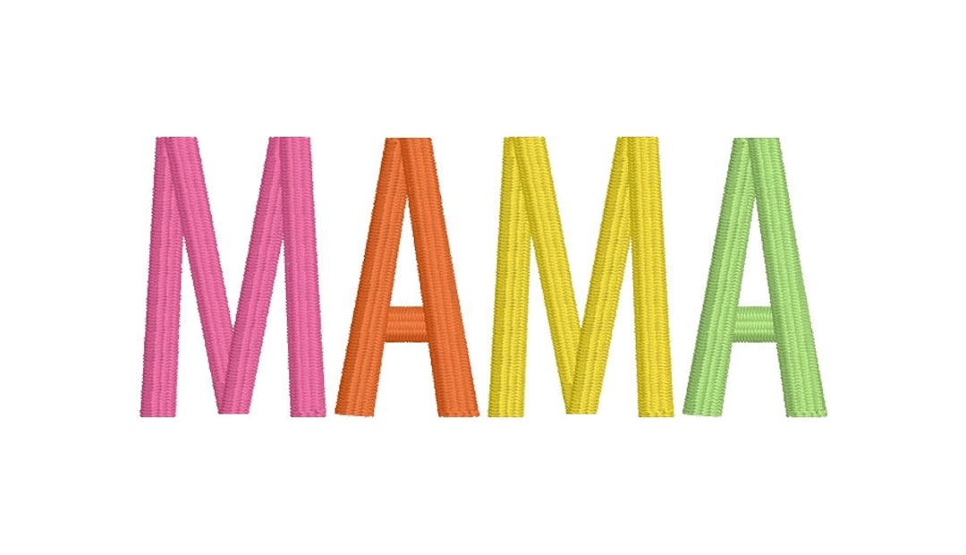 MAMA Colorful Letters - Instant Download Machine Embroidery Design - Etsy