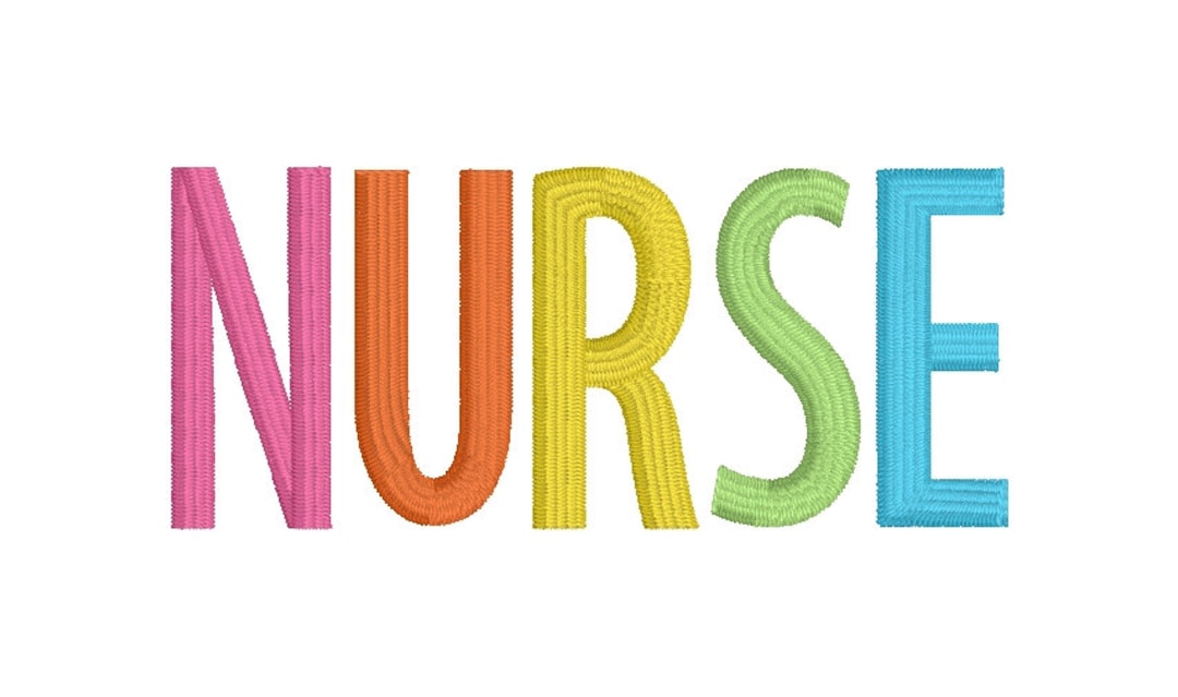 Nurse Colorful Letters - Instant Download Machine Embroidery Design - Etsy