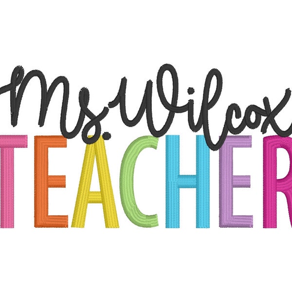 Teacher Embroidery - Etsy