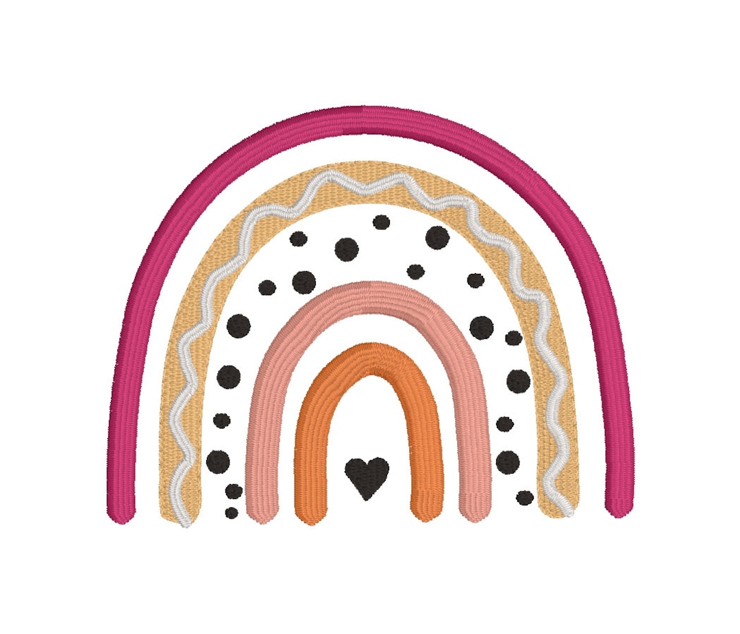MULTIPLE Sizes-spotted Heart Rainbow- Instant Download Machine ...