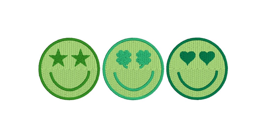 Triple Smiley Face St. Patrick's Day - Instant Download Machine ...