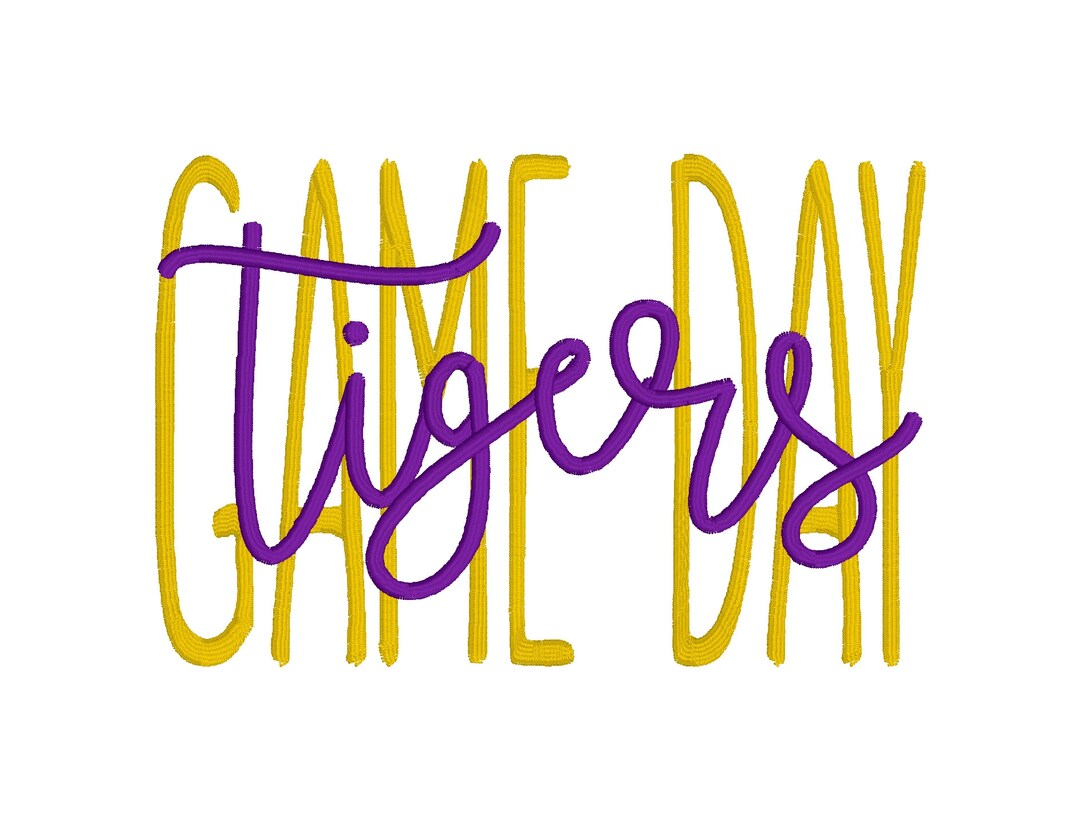 MULTIPLE SIZES - Game Day Tigers- Instant Download Machine Embroidery ...