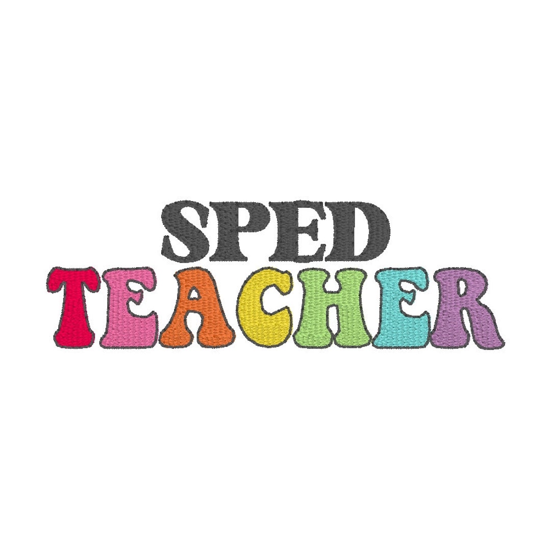 SPED Teacher Rainbow Life School Love - Instant Download Machine ...
