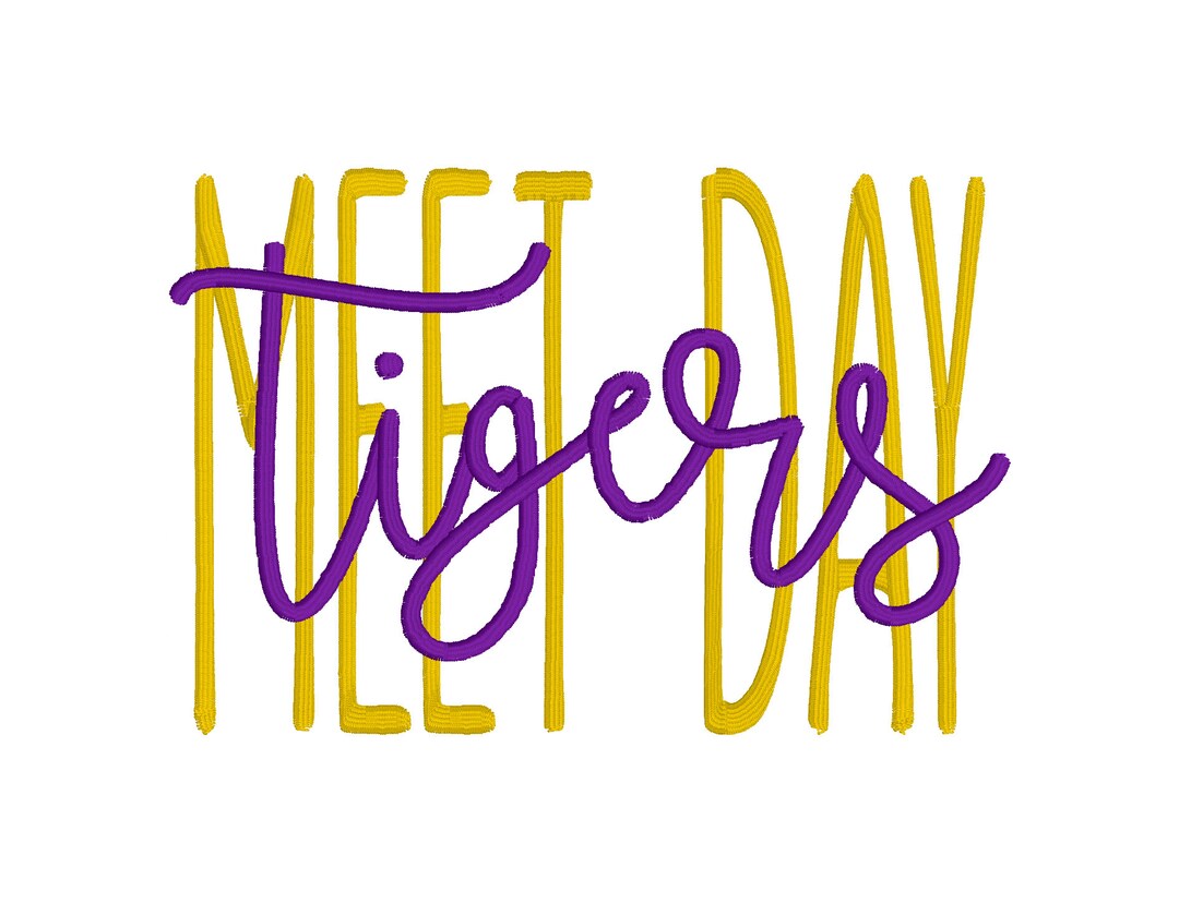 MULTIPLE SIZES - Meet Day Tigers- Instant Download Machine Embroidery ...