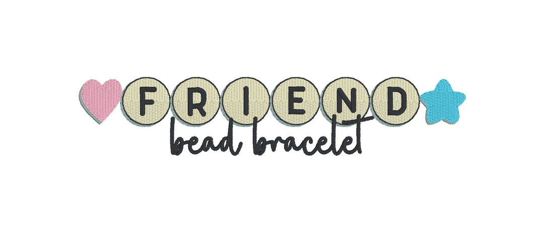Friendship Bead Bracelet Embroidery Font - Instant Download Machine ...